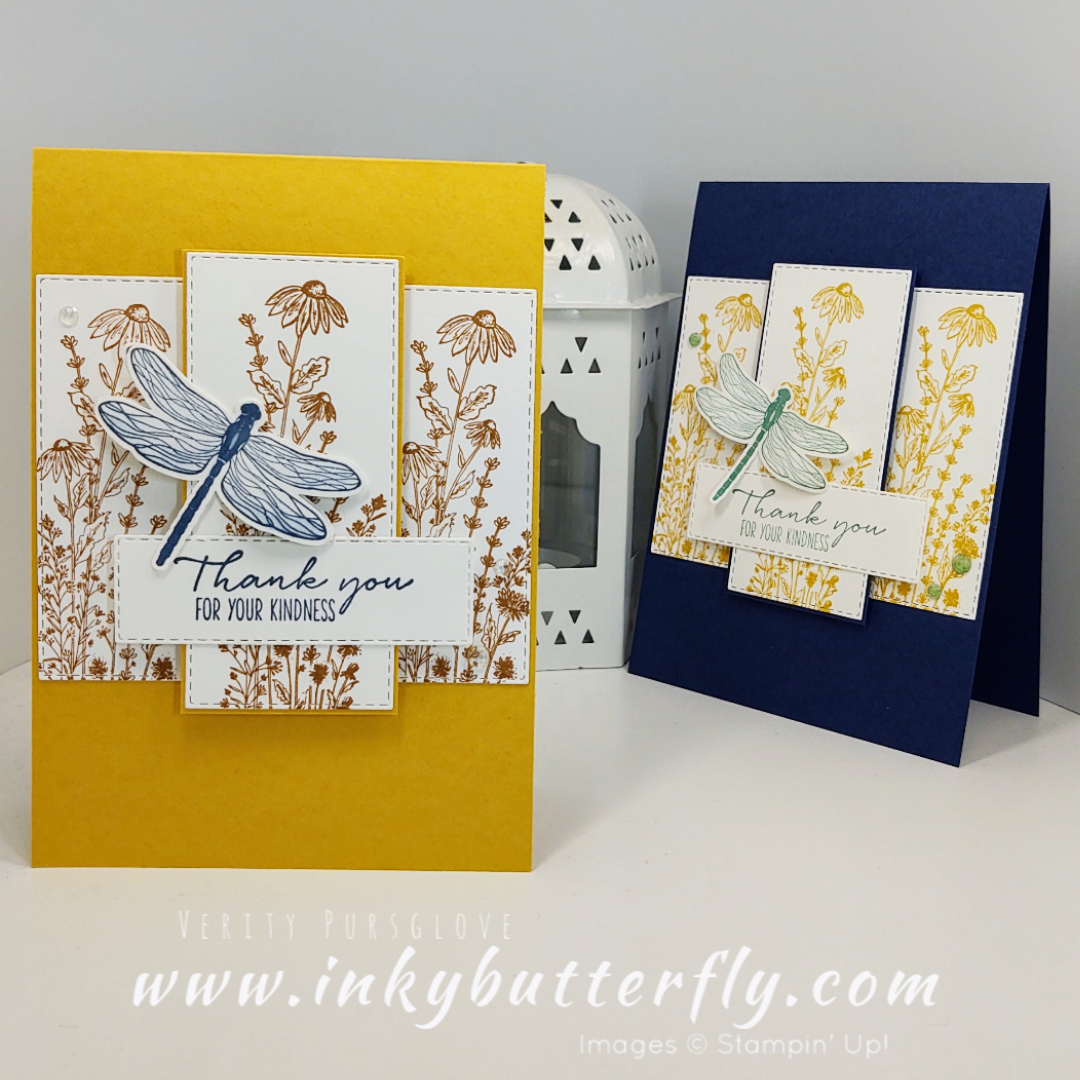 Triple Panel Card with Dragonfly Garden – Stampin' with inkybutterfly